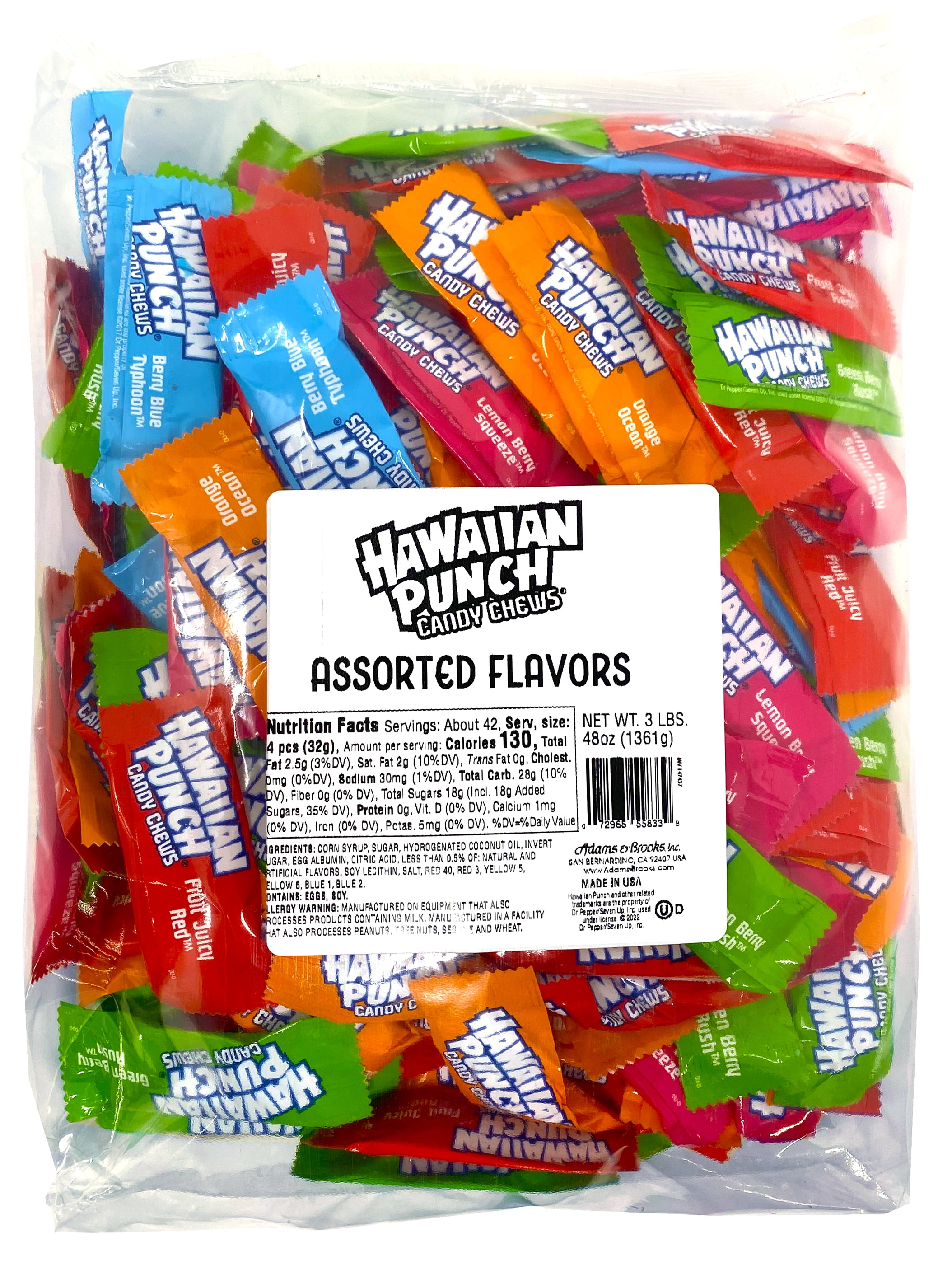 Adams & Brooks Hawaiian Punch Candy Chews – 3 Pound Bulk Bag of Fruity ...