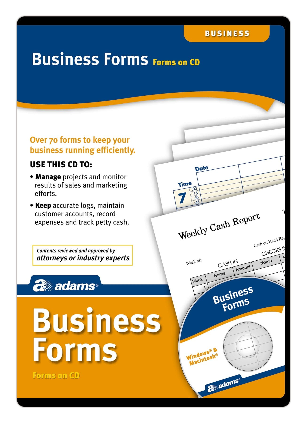 NEW SEALED Adams Business Forms Software, Forms on CD (SW2223 ...