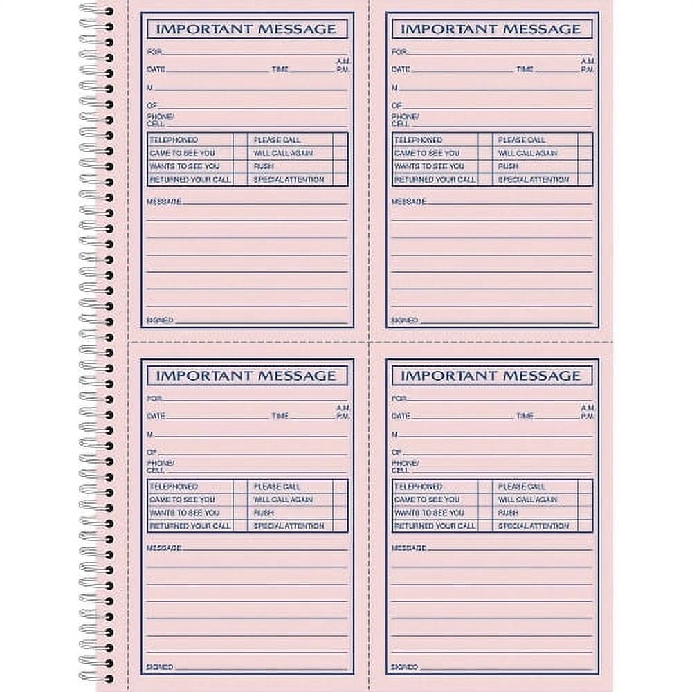 Adams Carbonless Telephone Message Pad, Spiral Bound, 8.5 x 11 Inches ...