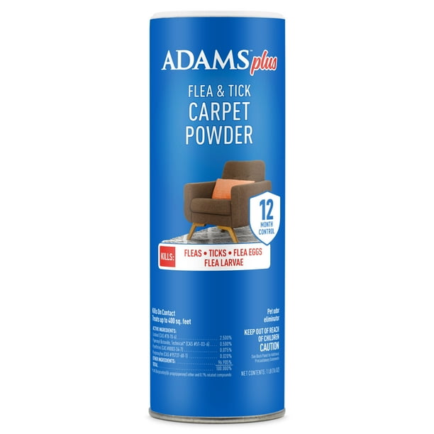 Adams Carpet Powder with Linalool and Nylar, Kills Fleas & Ticks, 16 ...