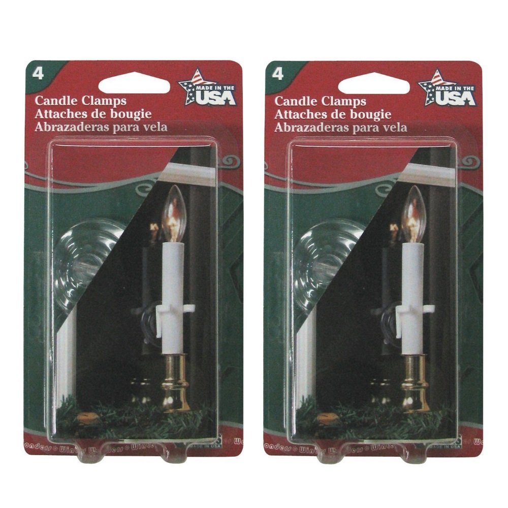 Adams Christmas Candle Clamps, 8 Pack, Window Decor, 2 Packs of 4 ...