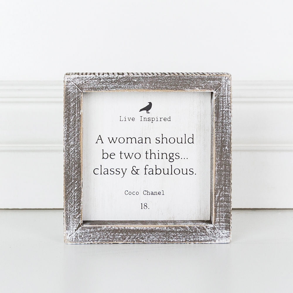 Adams & Co - 5" x 5" x 1.5" Wood Framed Sign (A WOMAN) - Walmart.com