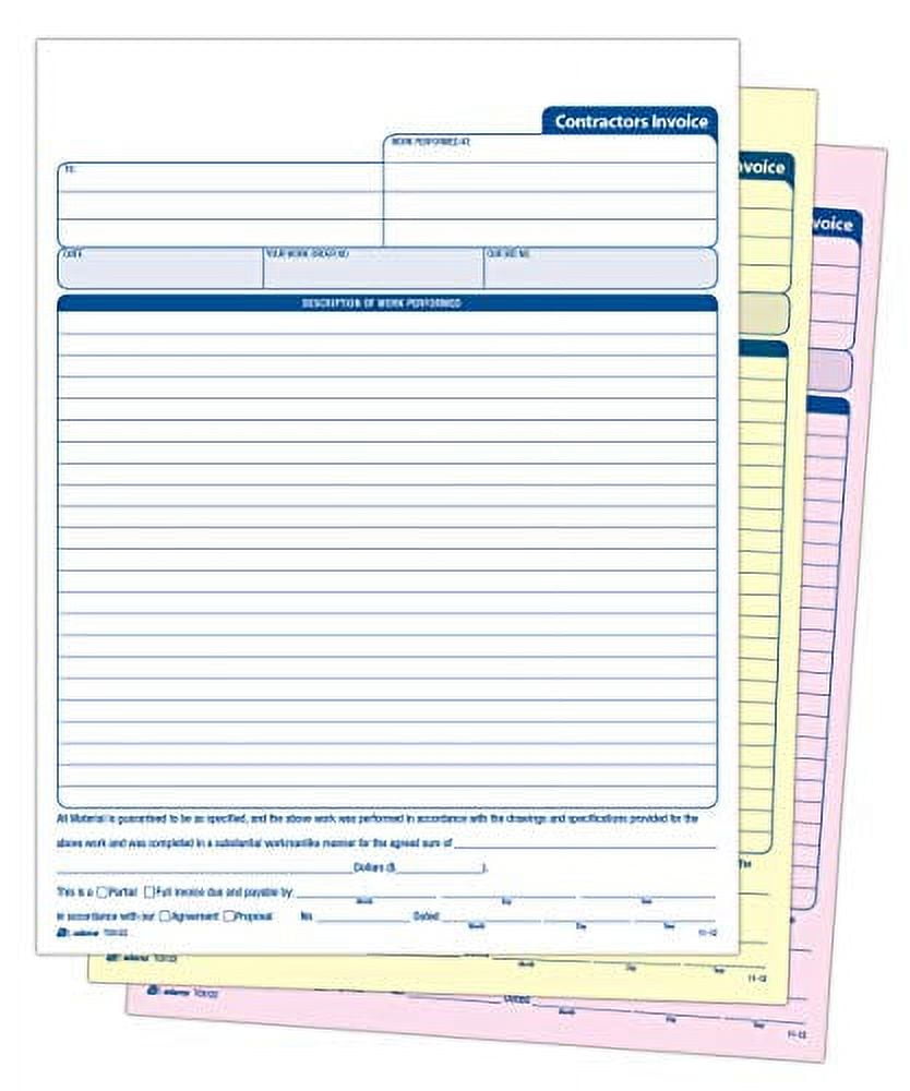 Adams 3-Part Carbonless Invoice Book, 8.38x11.44 Inch, 50 Sets, White ...