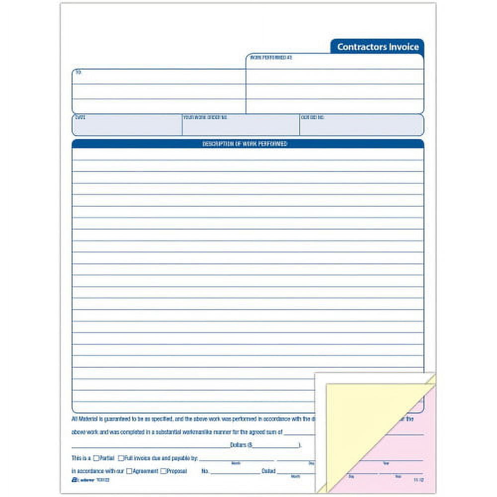 Adams Contractor's Invoice Book, Each - Walmart.com