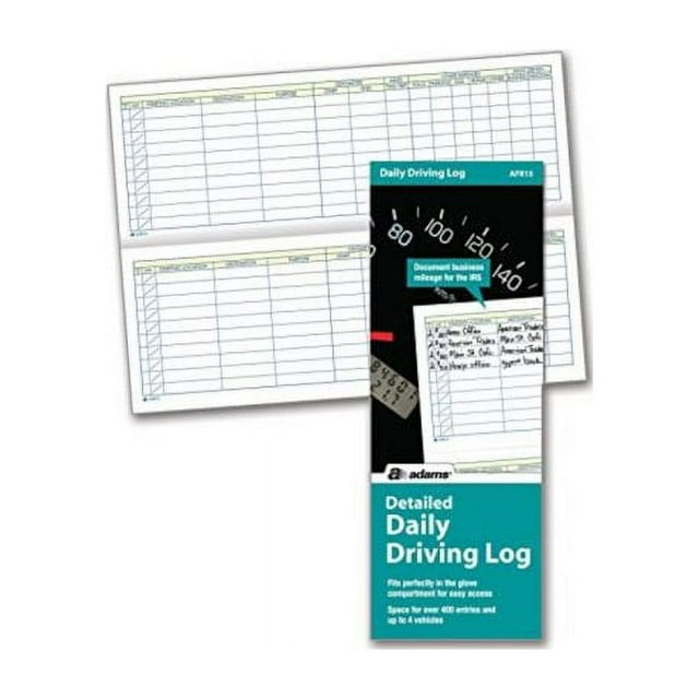 Adams Detailed Daily Driving Log, 9" x 3 1/4", White, 48 Pages (24 ...
