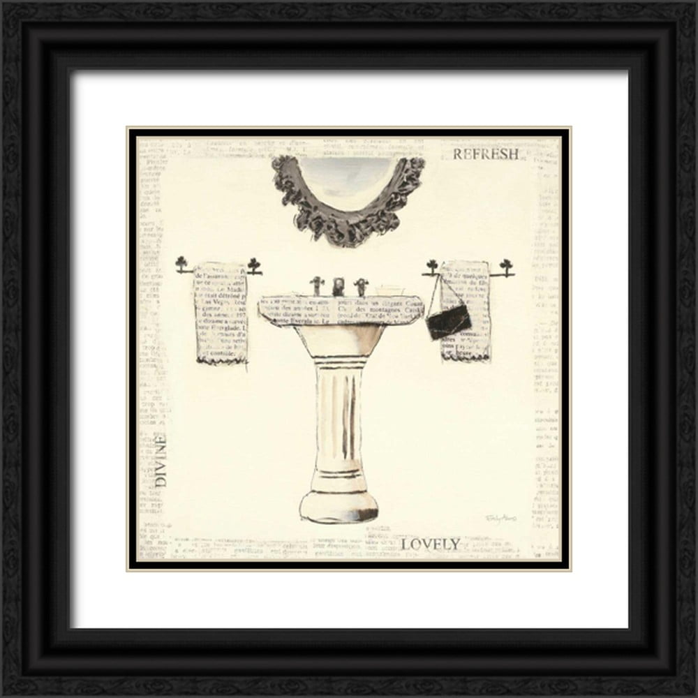 Adams, Emily 26x26 Black Ornate Wood Framed with Double Matting Museum ...