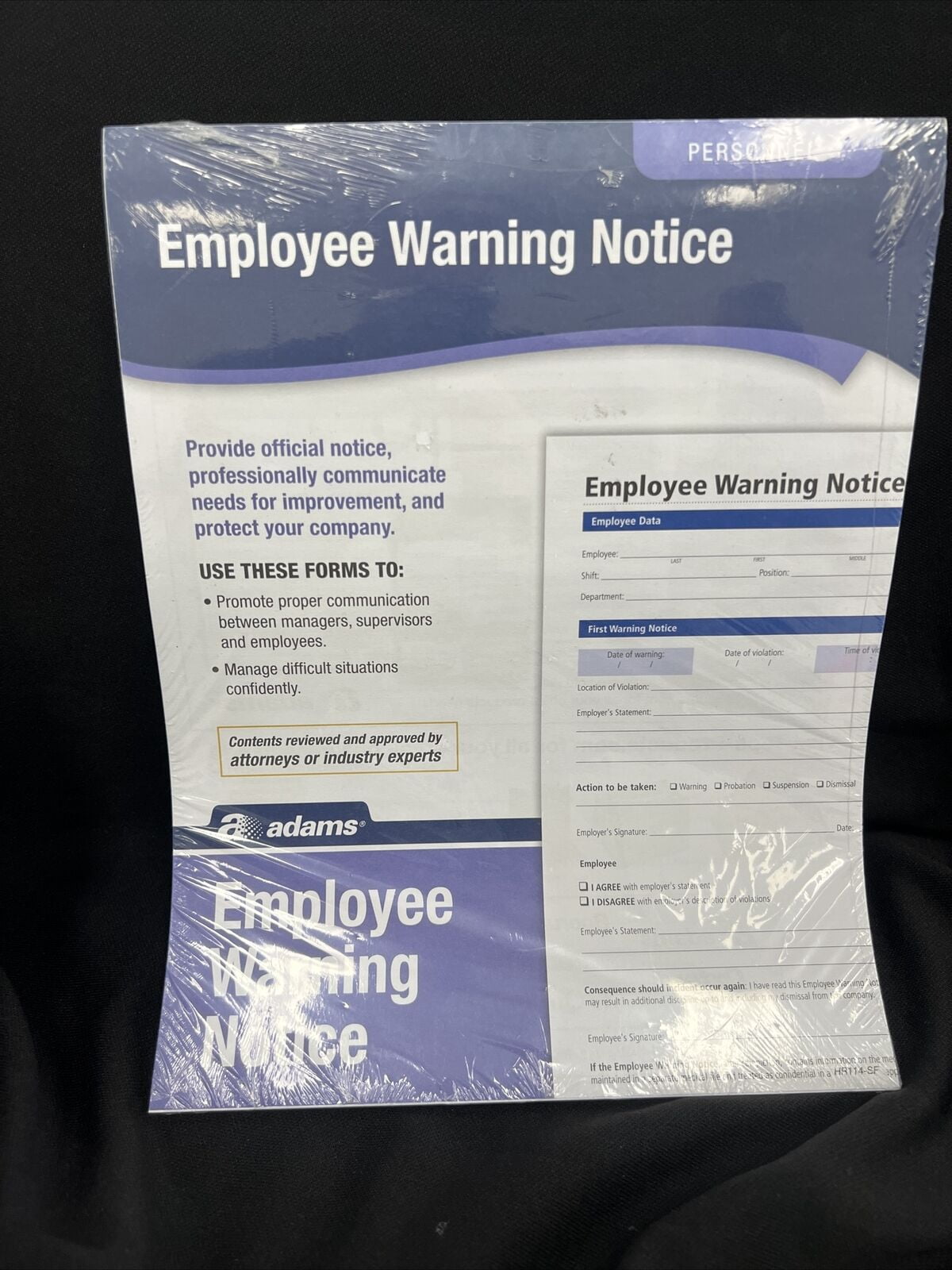 Adams Employee Warning Notice Pads 50 forms, Brand New Sealed HR114 ...