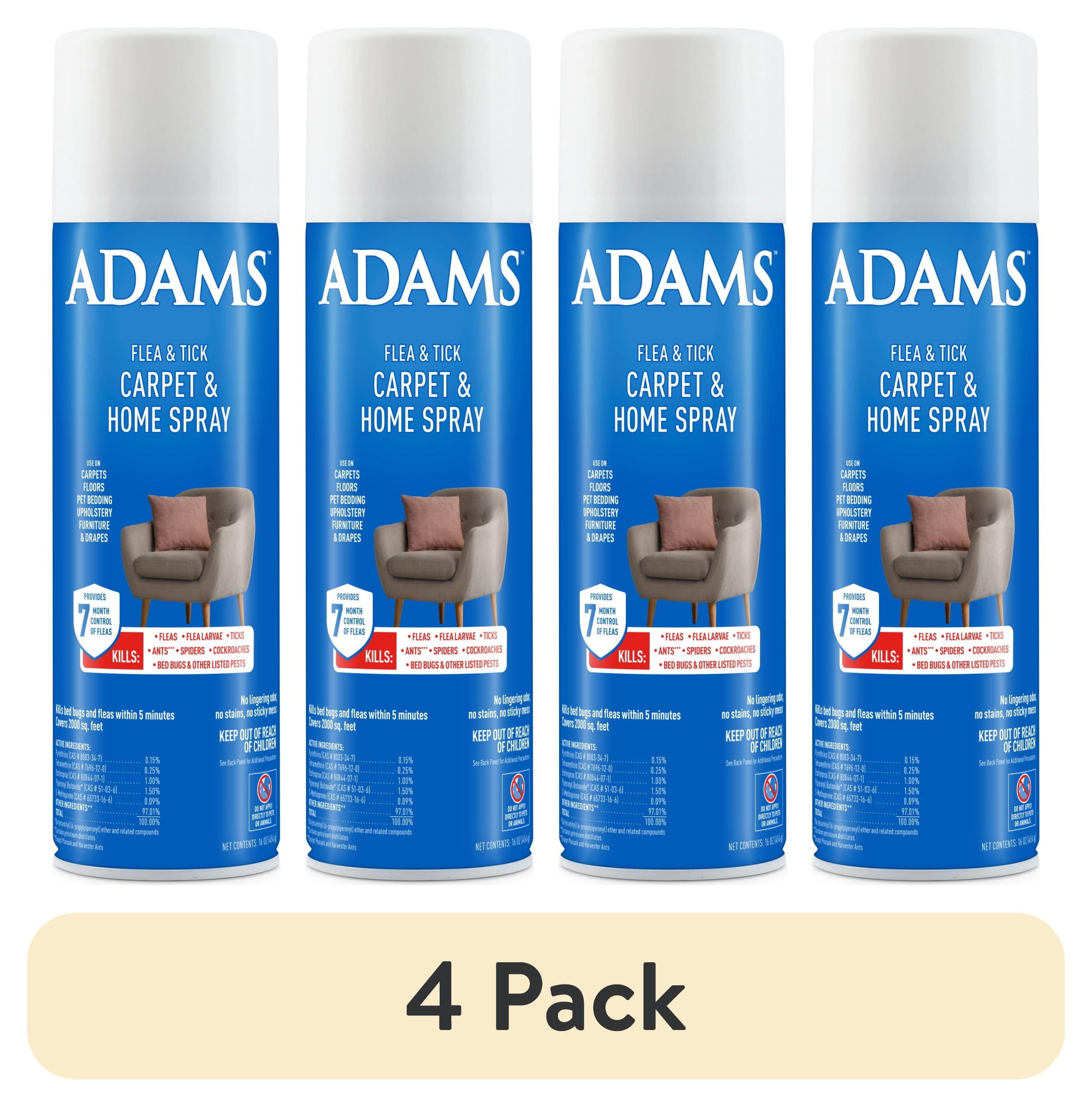 (4 pack) Adams Flea & Tick Carpet & Home Spray for Houses With Cats and ...