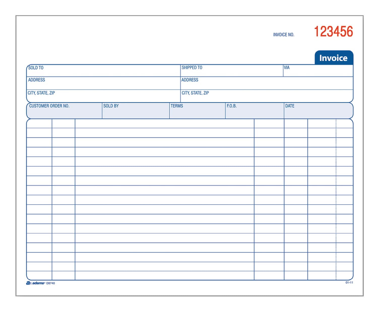 Adams Invoice Book, 2 Part, Carbonless, 8.38 x 7.19 Inches, 50 Sets per ...