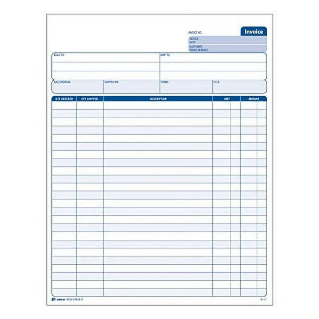 Adams Invoice Unit Set, 8.5 x 11.44 Inch, 2-Part, Carbonless, 100-Pack ...