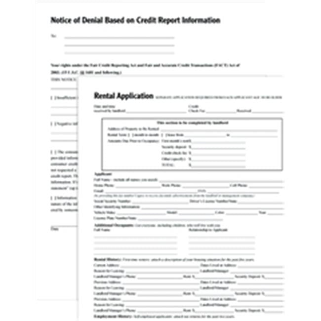 Adams LF213P Rental or Credit Application Forms Pack - Walmart.com
