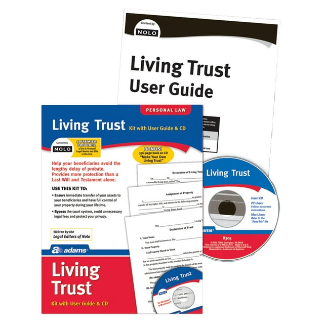 Adams Living Trust Kit, Forms and Instructions, Includes CD (K305 ...