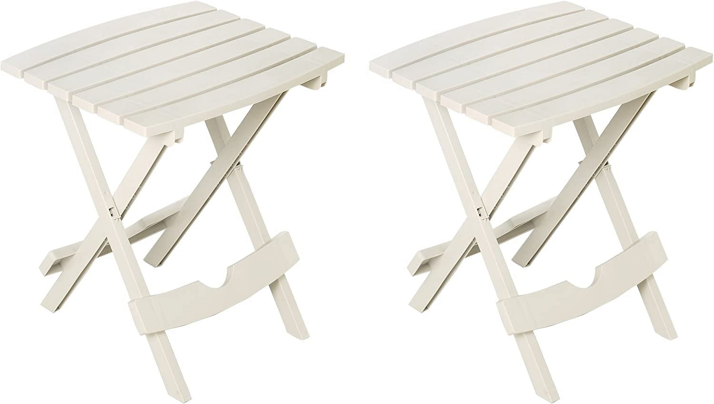 Adams Manufacturing 8500-48-4702 Quik-Fold Side Table, White/2 Pack ...