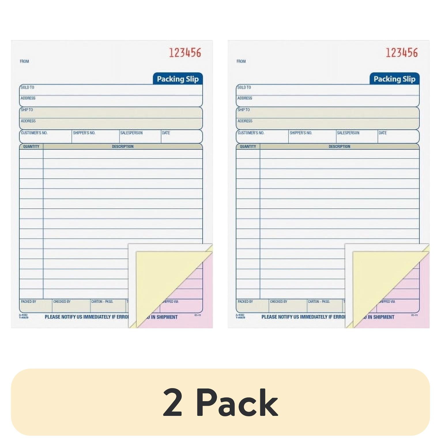 (2 pack) Adams Packing Slip Book 3 PartCarbonless Copy - 5 1/2" x 8 2/5 ...