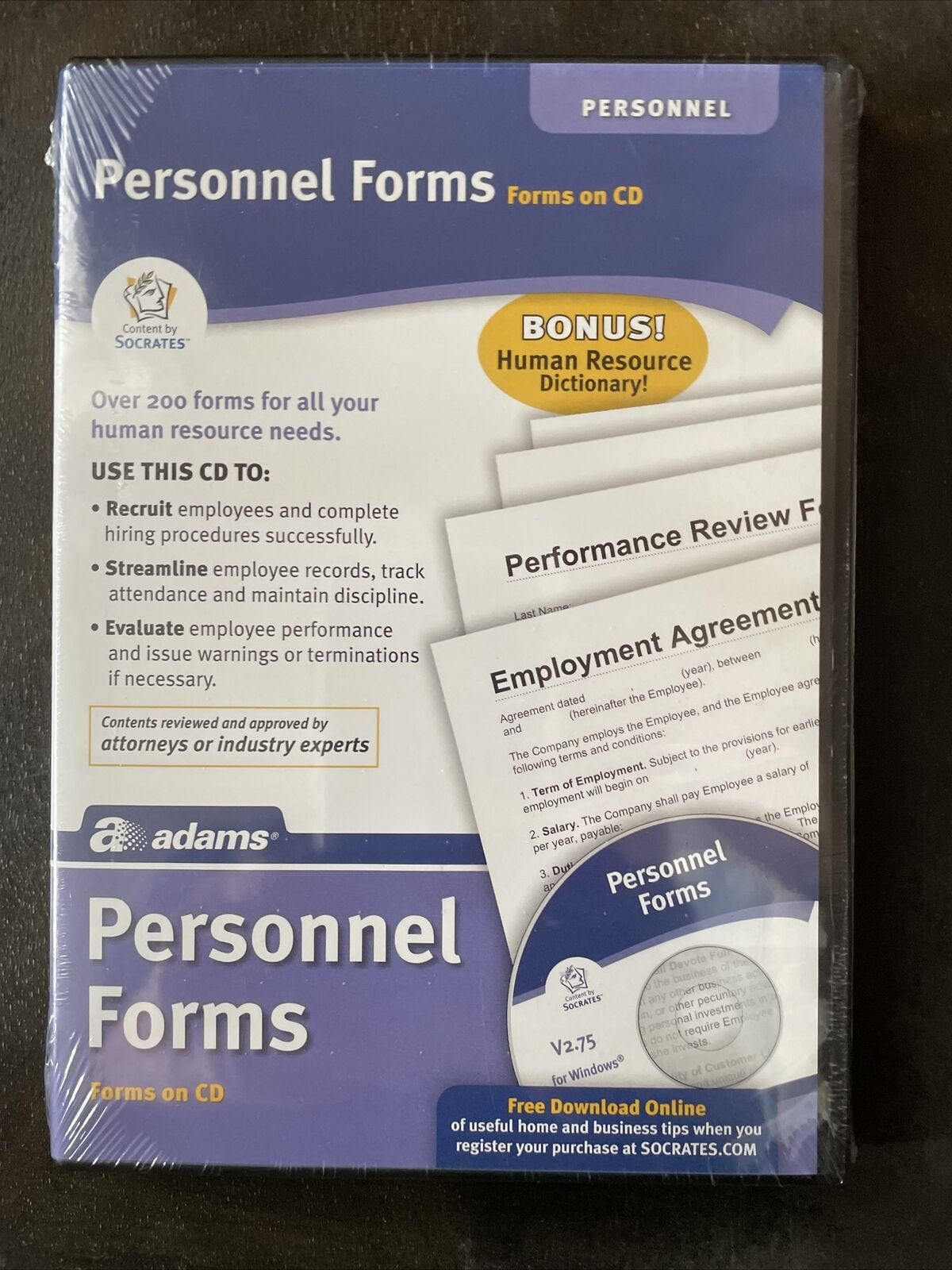 Adams Personnel Forms on CD - HR453 New - Walmart.com