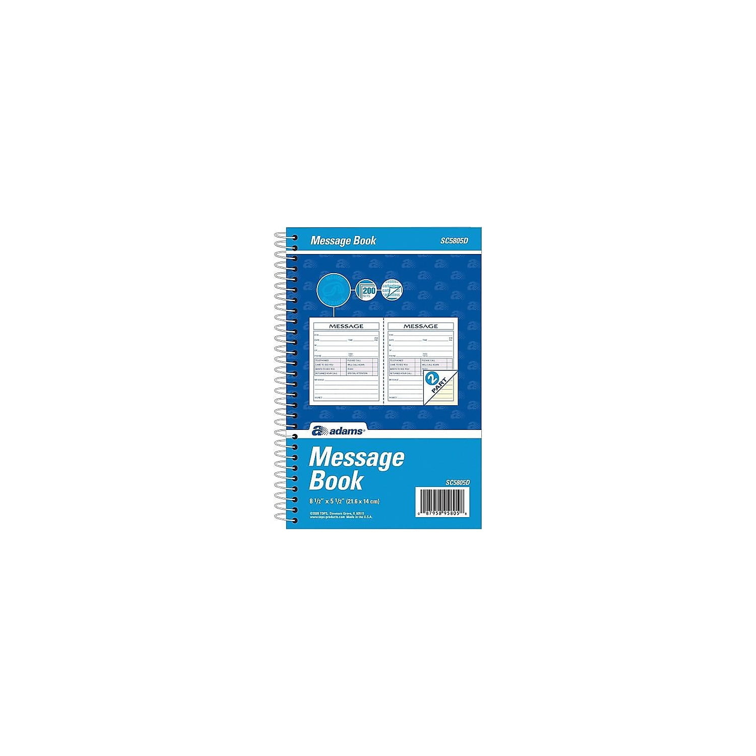 Adams Phone Message Pad 5.5 x 8.5 Ruled 810379 - Walmart.com