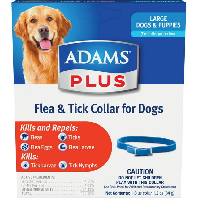 Adams Plus Flea Tick Collar for Large Dogs Puppies - Walmart.com