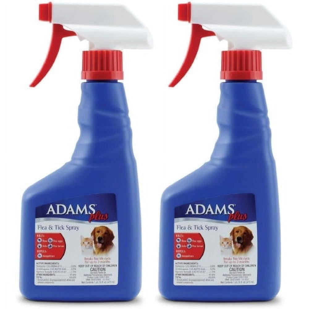 Adams Plus Pet Fleas & Ticks Spray for Cats and Dogs 16 oz. 2-Pack ...