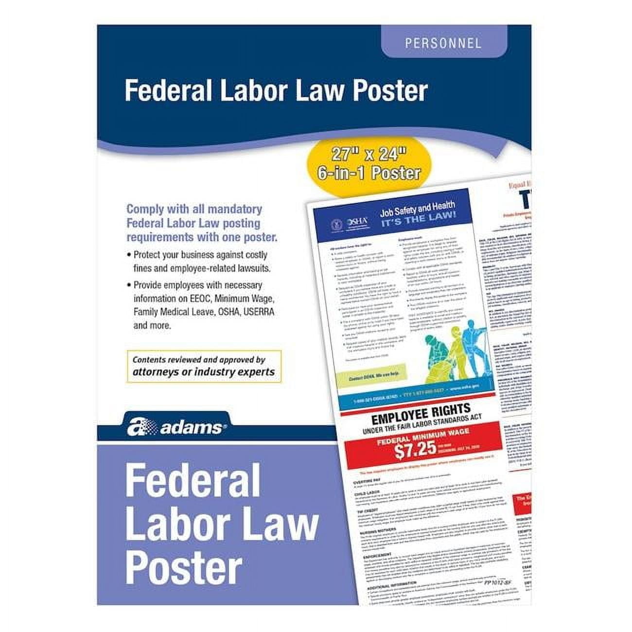 Adams - Poster - Federal Labor Law - 9 in x 12 in - Walmart.com