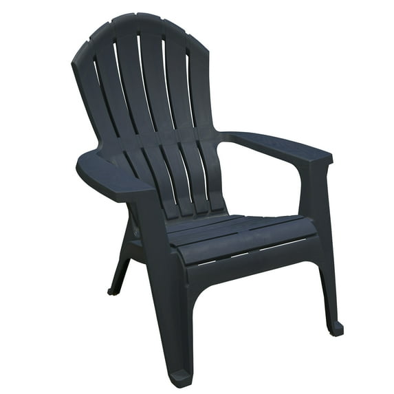 Adams Real Comfort Outdoor Resin Stackable Adirondack Chair, Midnight ...
