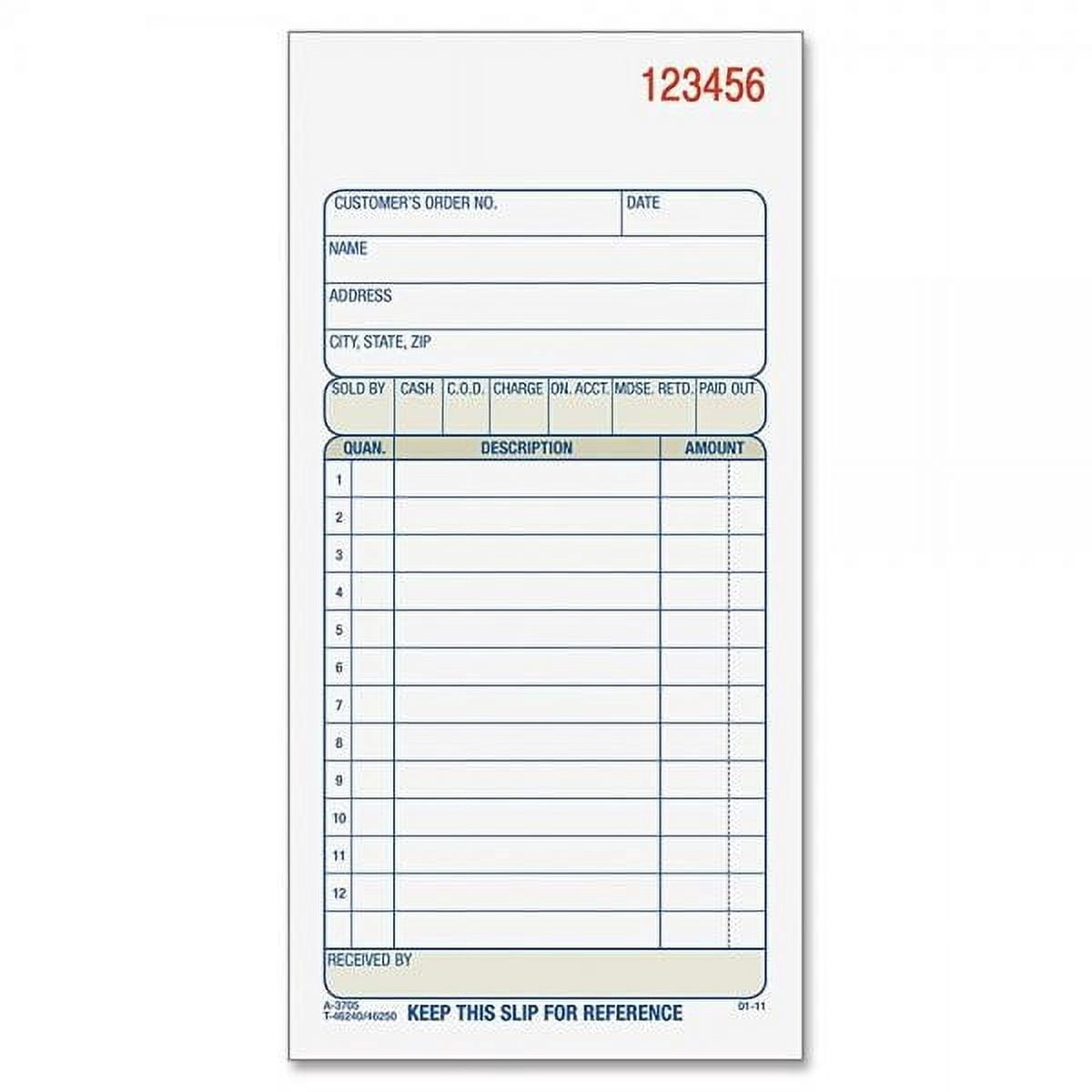 Adams Sales Order Book, 2-Part, Carbonless, White/Canary, 3-11/32 x 7-3 ...