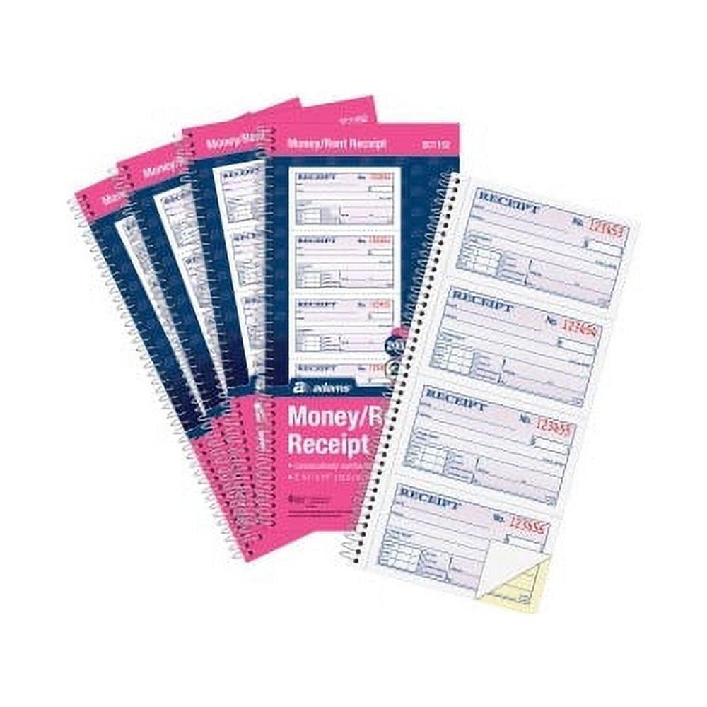 Adams Spiral 2-part Money/Rent Receipt Book 200 Sheet(s) - Spiral Bound ...