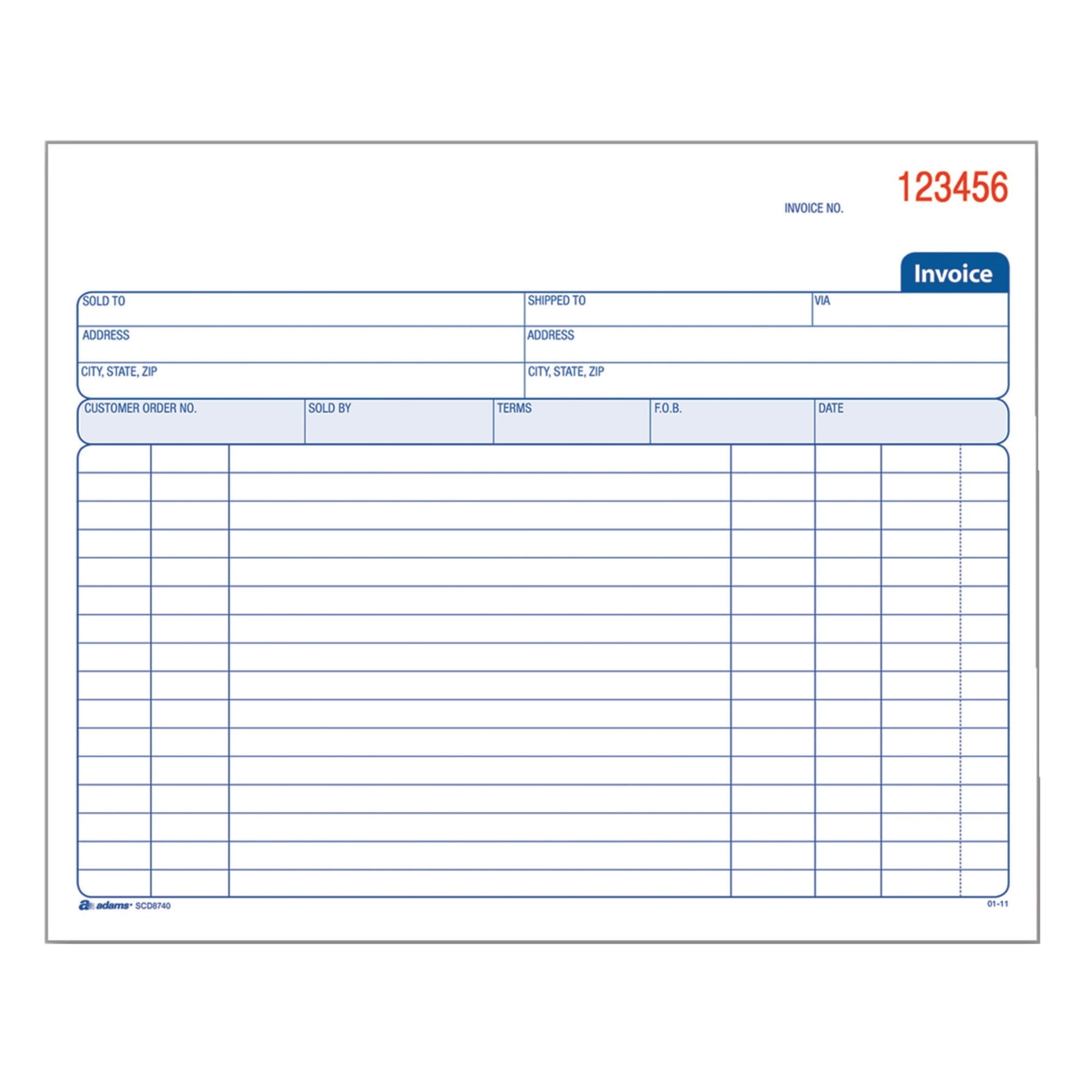 Adams Spiral Invoice Book, 8 1/2 x 7 1/4 Inches, 2-Part, Carbonless ...