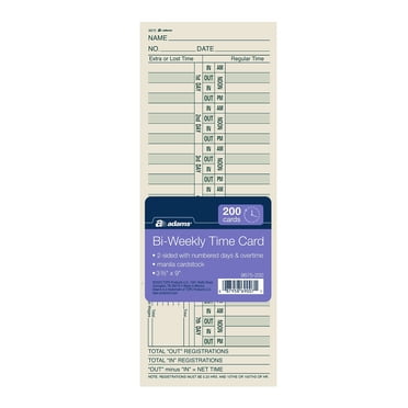 Attendance Time Cards for Professional Business Supplies - Walmart ...