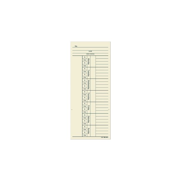 Adams Time Cards for Acroprint 125 ES700 ES900 ESP180 Time Clock 442764 ...