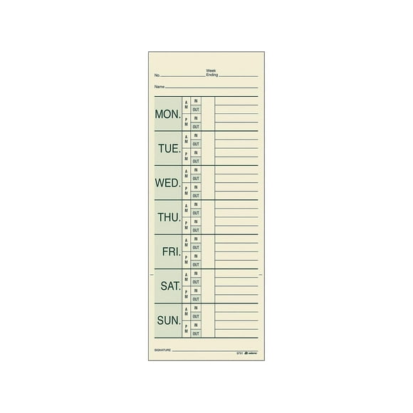 Attendance Time Cards in Time Clocks & Cards - Walmart.com