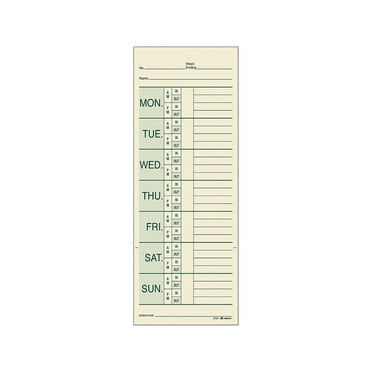 Attendance Time Cards for Professional Business Supplies - Walmart ...