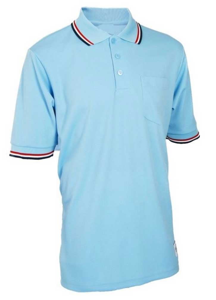 Adams Umpire Polo Shirt Baseball Softball Ump Smitty (Powder Blue/Red ...