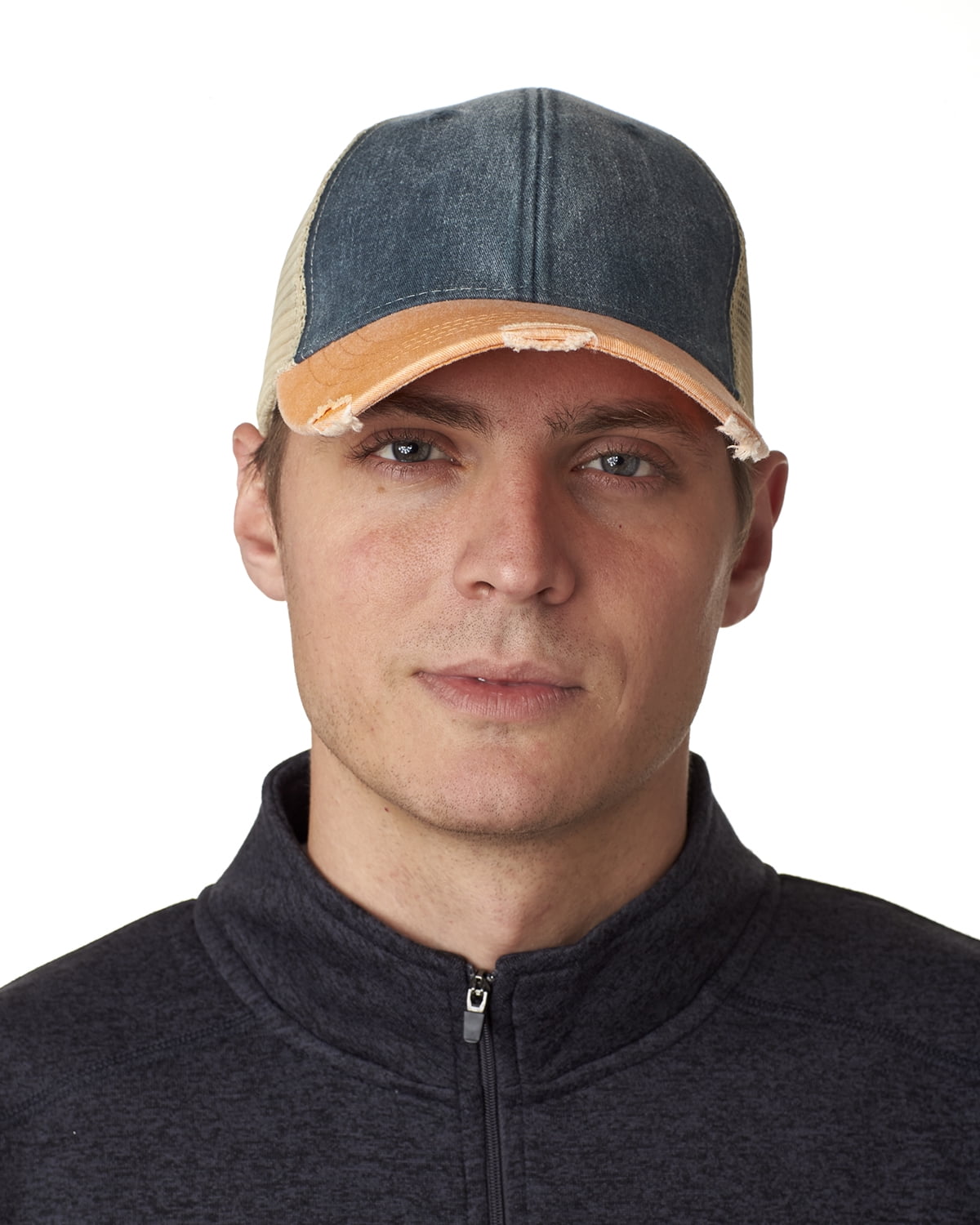Adams Unisex 6-Panel Pigment-Dyed Distressed Trucker Cap - Walmart.com
