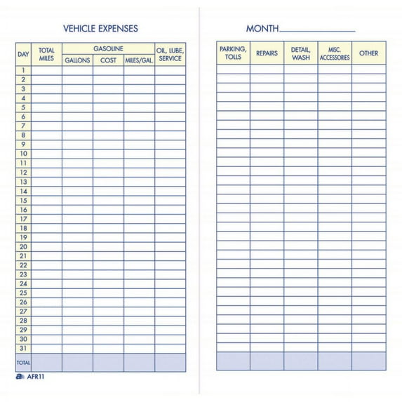 Adams Vehicle Expense Journal, Track Mileage Log, Repairs and Financial ...