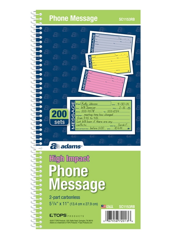 Telephone Message Books in Forms & Recordkeeping - Walmart.com