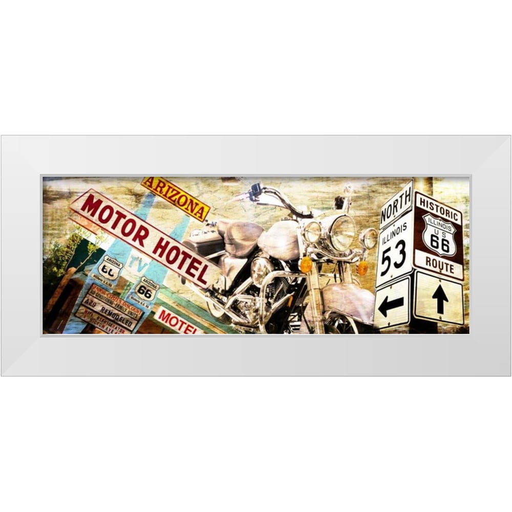 Adamsky 18x9 White Modern Wood Framed Museum Art Print Titled - Route ...