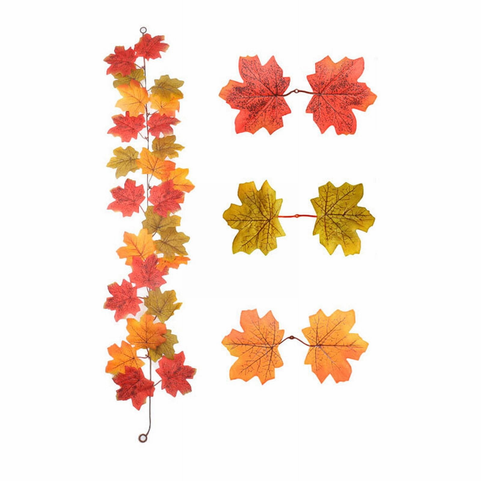 Adapan 1PC 40" Realistic Fall Maple Leaf Garland, Fade-Resistant Autumn ...