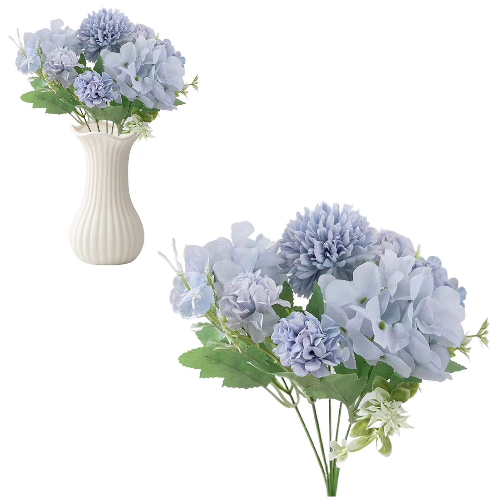 Adapan 1PC Blue Artificial mix flower Bouquet,with Hydrangea ...