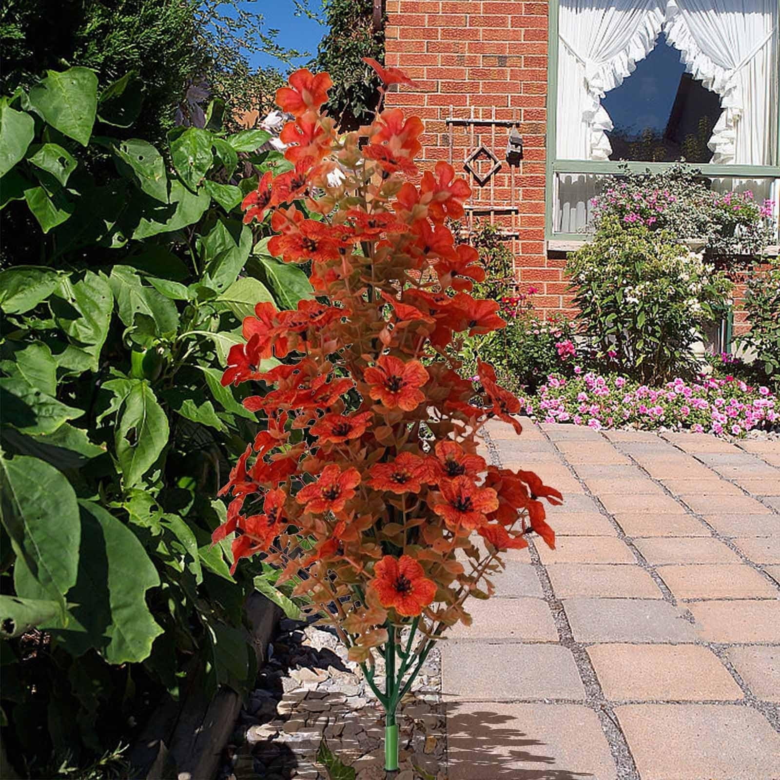 Adapan 1PC Fall Artificial Topiary Trees stake,17"/19.6" Autumn Foliage ...