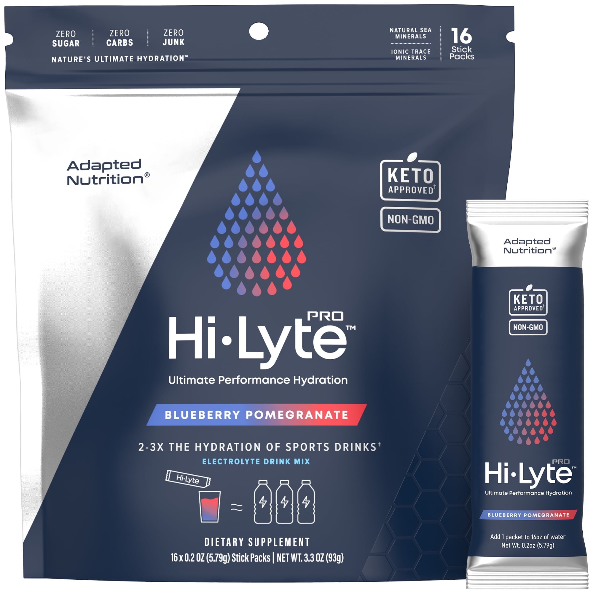 Adapted Nutrition Hi-Lyte PRO Blueberry Pomegranate Electrolyte Drink ...