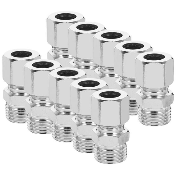 Adapter 10 Pcs Compression Fittings NPT Male Coupler 1/2 Gas Steel ...