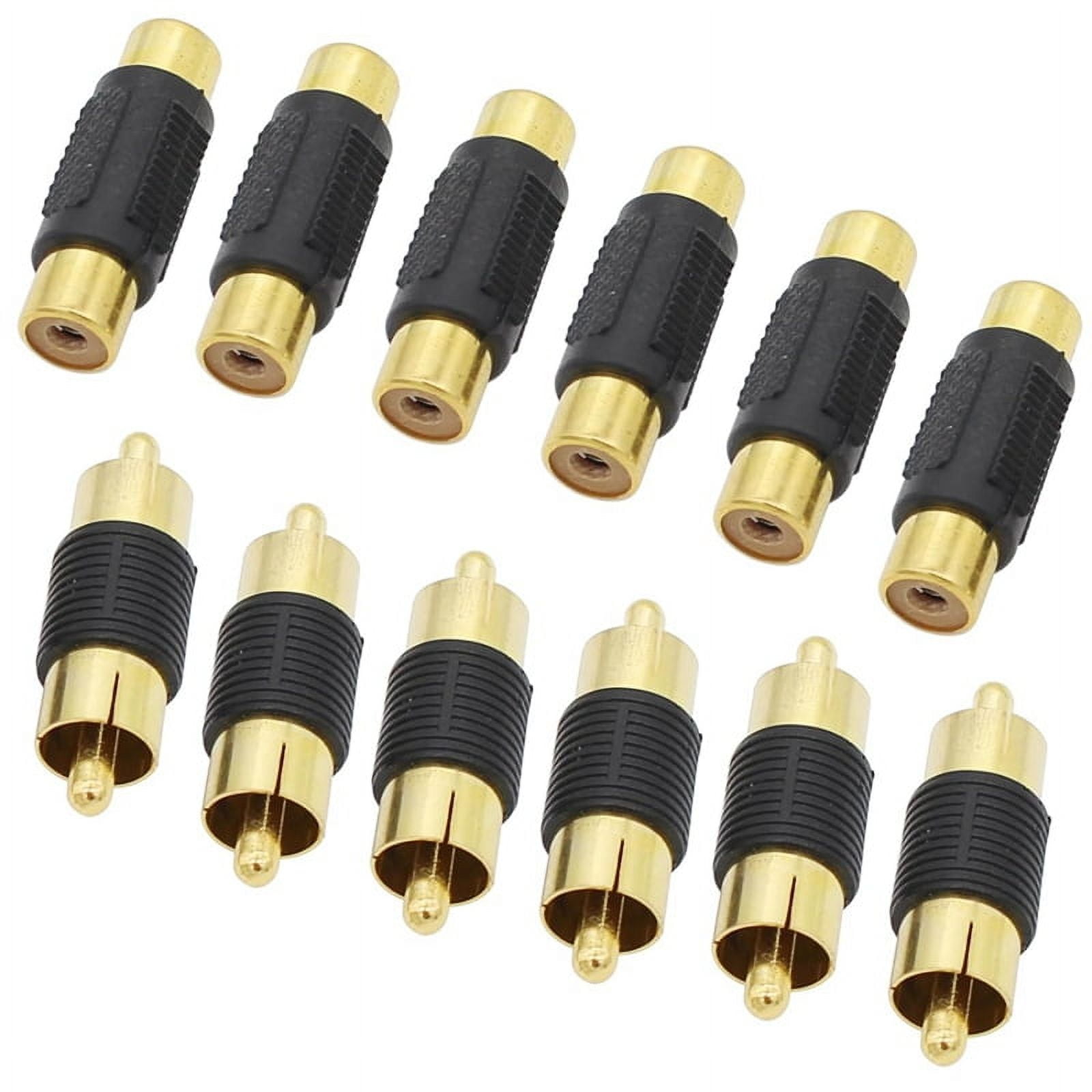 Adapter 6 Female to Couplers + Male Gold-Plated Adapters for Cable ...