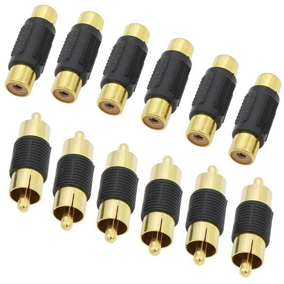 Adapter 6 Female to Female Couplers + 6 Male to Male Couplers Gold ...