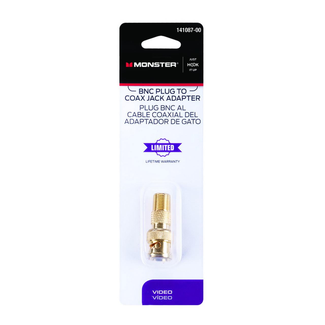 Adapter Bnc(M) - Coax(F) By Monster Mfrpartno 141087-00 - Walmart.com