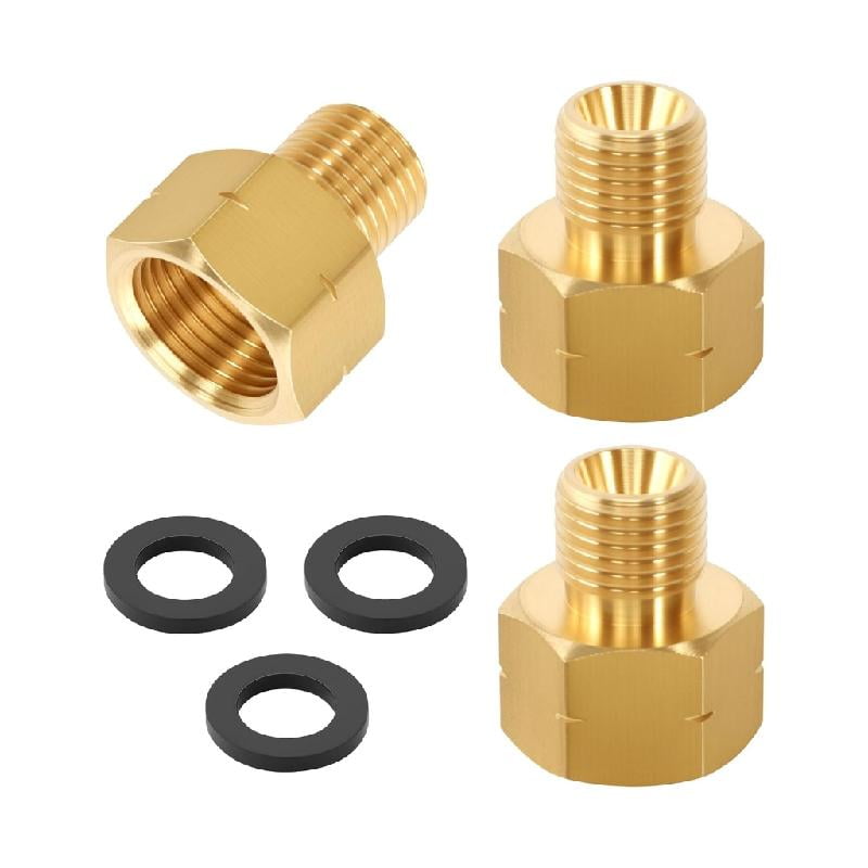 Adapter Brass Pipe Adapter 3/8" Inner Thread to 1/4" Outer Reverse ...