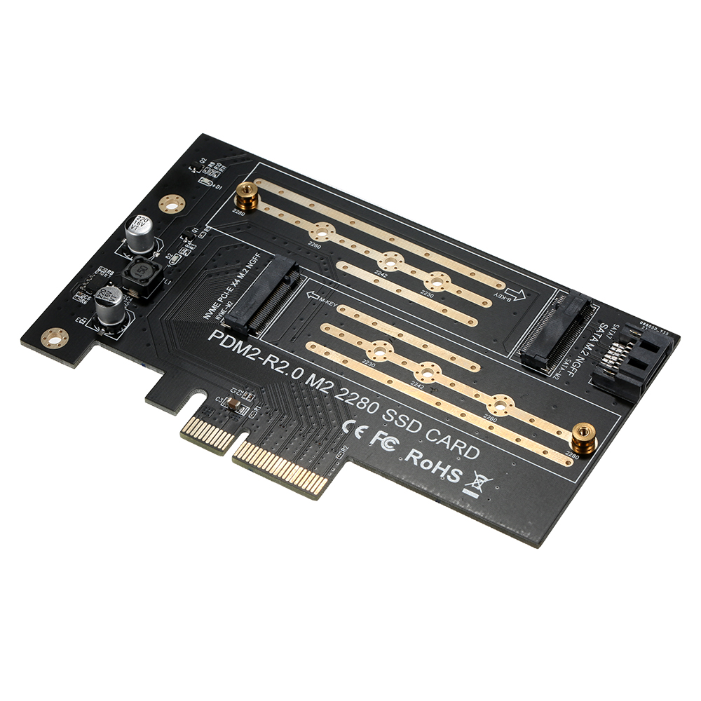 Adapter Card,M.2 Nvme To Buzhi Support Nvme Dual To Pci-e X4 Pci-e X4 ...