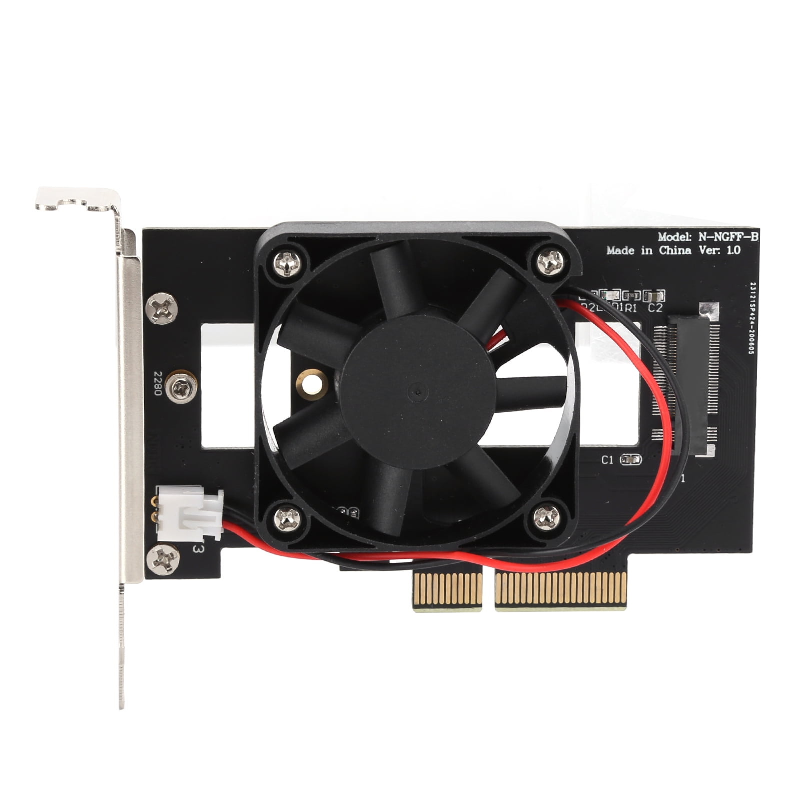 Adapter Card PCIE X4 NVMe M.2 NGFF 2280 SSD with Cooling Fan to PClE X4 ...