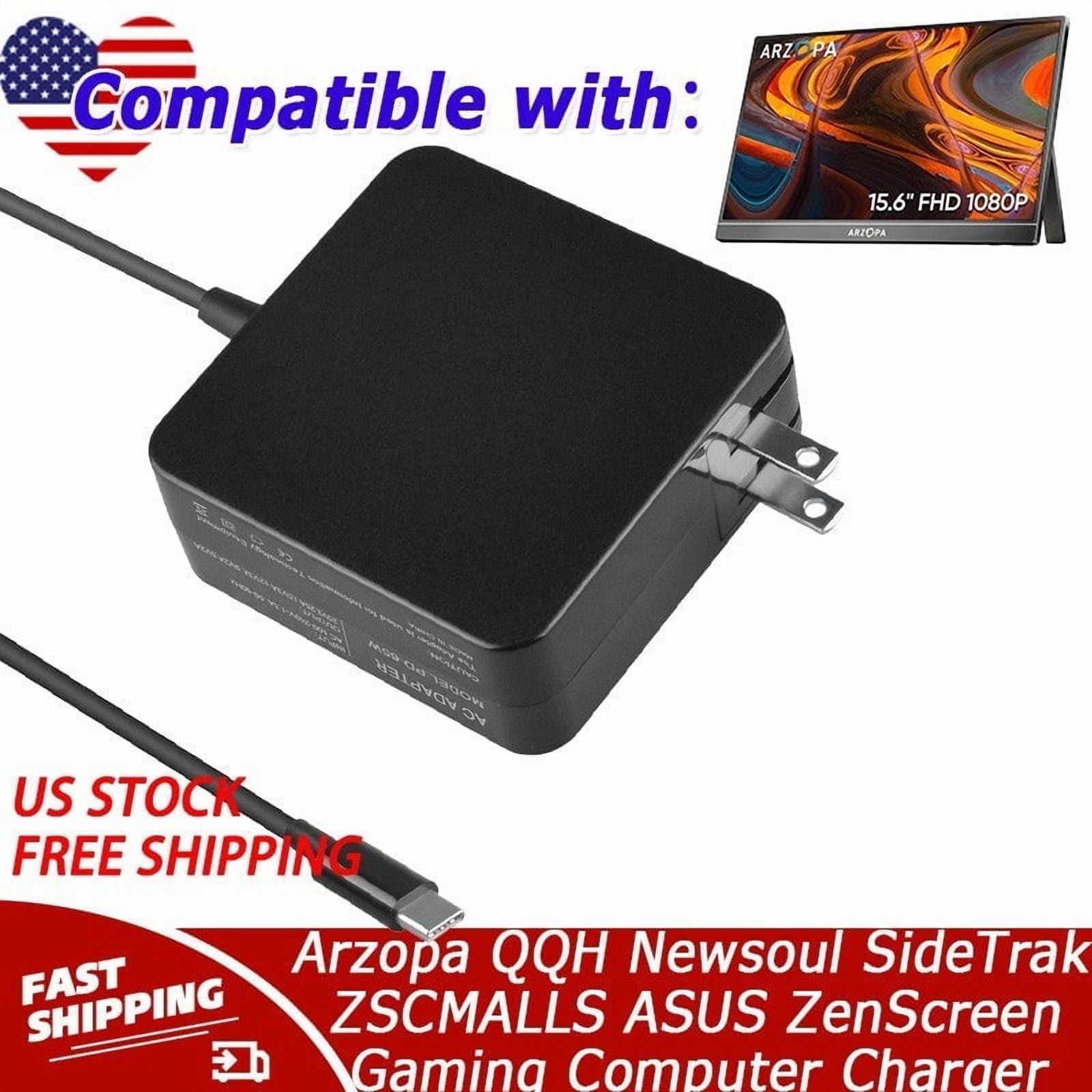 Adapter Compatible with Arzopa QQH Newsoul SideTrak ZSCMALLS ASUS ...