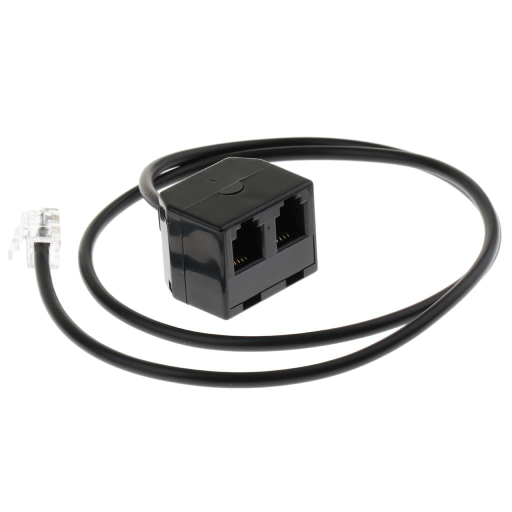 Adapter Extension Cord, 2 RJ-9 Double Female to Male 4P4C Adapter Cable ...