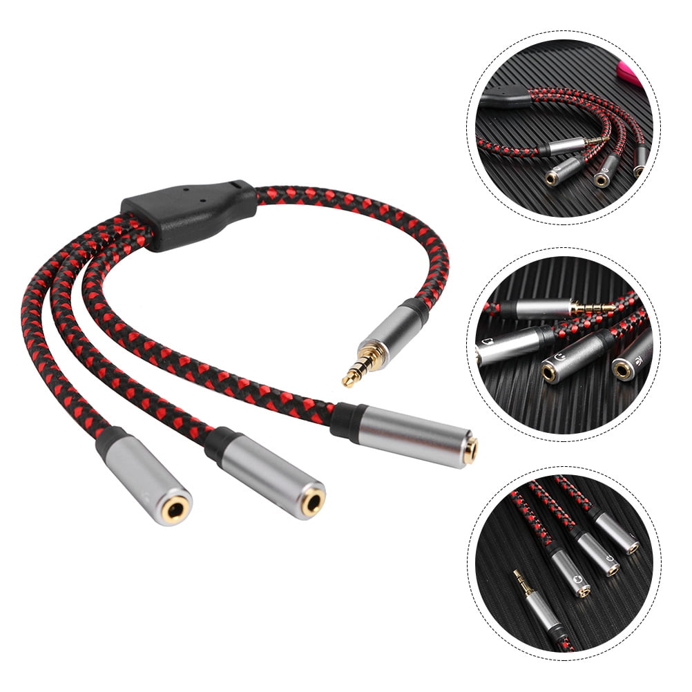 Adapter Headset Headphone Adapters 3-Way Earphone Splitter Cable ...